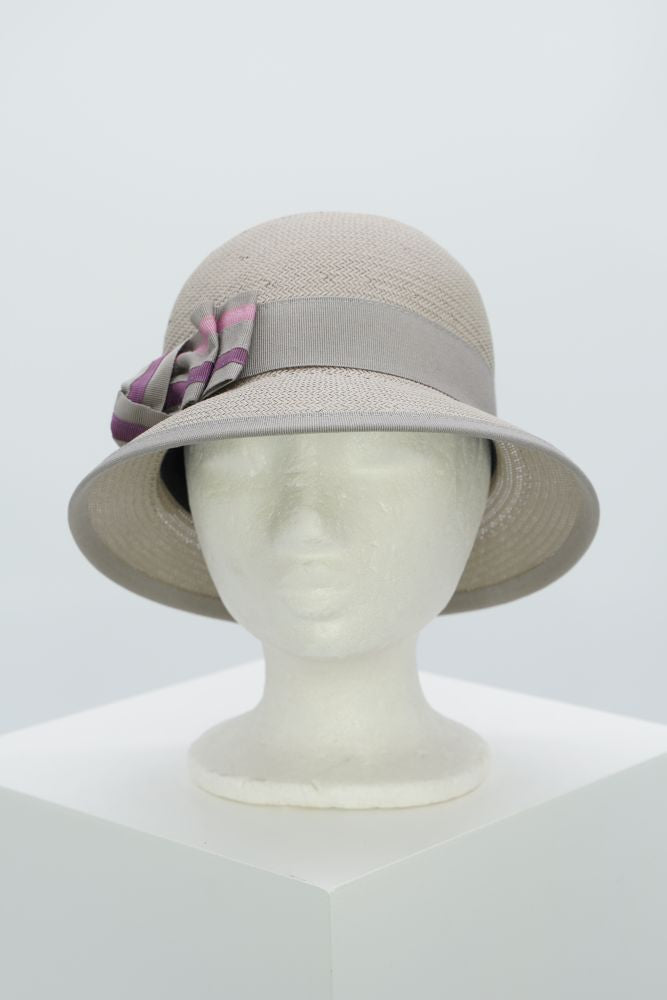 Panamahut “rayé“ grau – La Modiste Sandra Ullmann